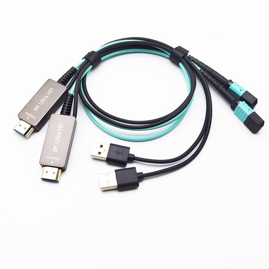 4K HDMI 2.0 / 8K HDMI 2.1 over 6 fibers MPO Fiber Optic Cables to 500m ...