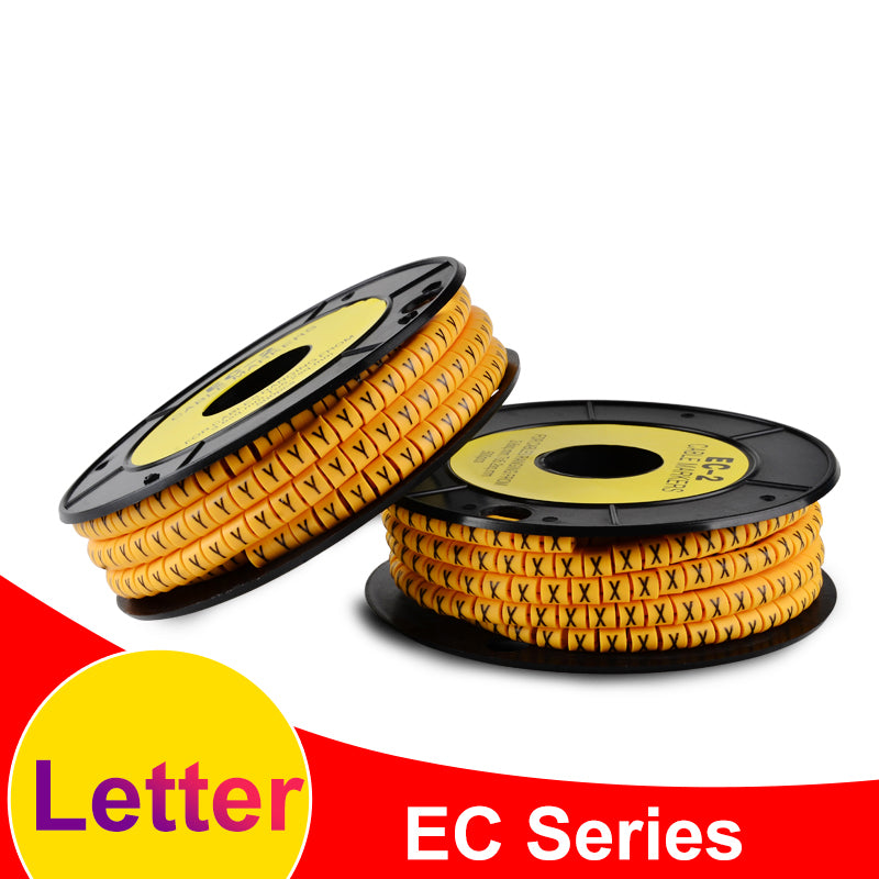 Letter Labels Cable Marker EC Series Type Wire Markers Yellow Color ...