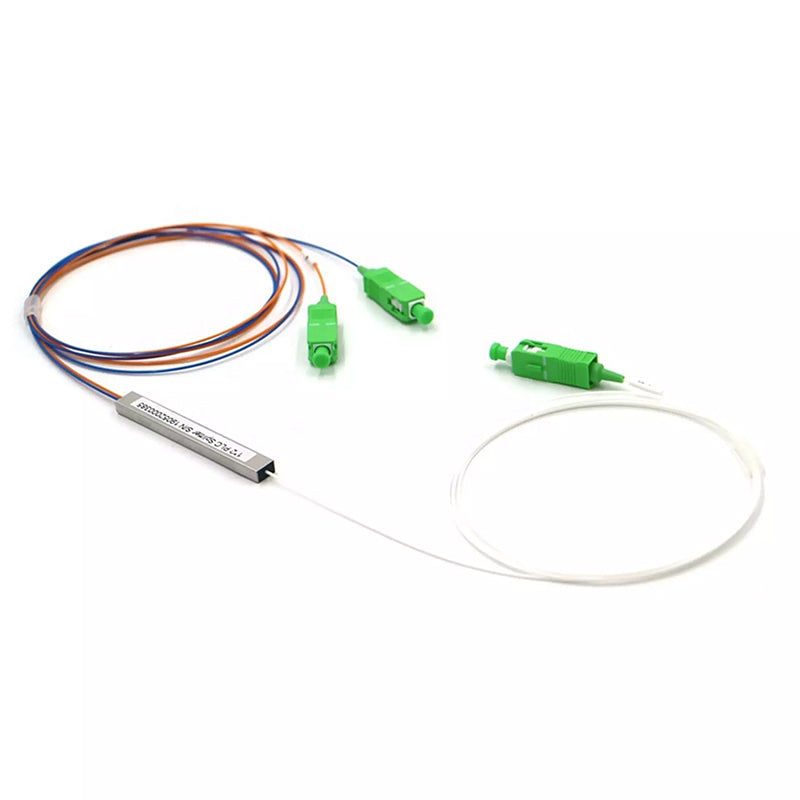 1x2 PLC Splitter FTTH optical splitter in Mini blockless steel tube ...