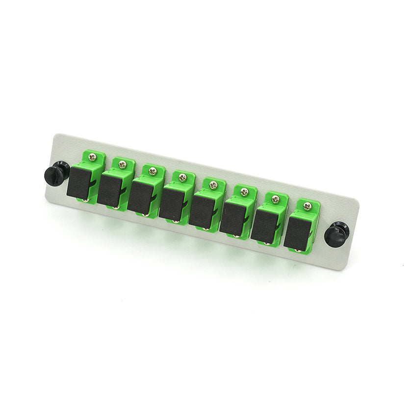 8 Port Fiber Adapter Panel w/Singlemode 8 Simplex SC/APC Adapters ...