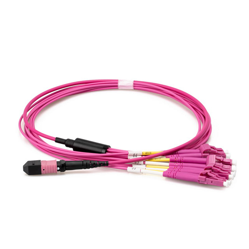 8 Fibers MTP to 4x LC duplex Multimode OM4 Fiber Breakout Cable ...