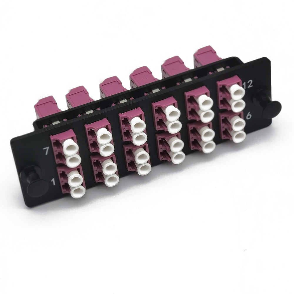 24 Fibers LC Adapter Patch Panel w/ Multimode OM3 OM4 OM5 Fiber RM Ser – LightOptics®