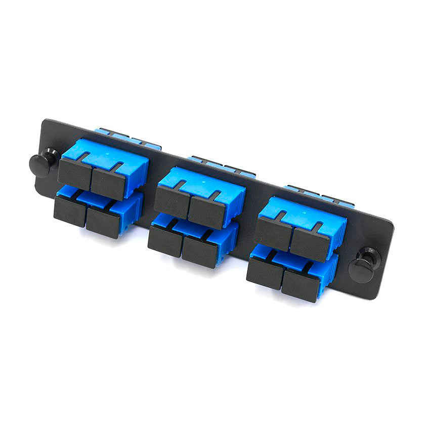 12 Port Fiber Adapter Panel w/Singlemode 6 Duplex SC/UPC Adapters ...