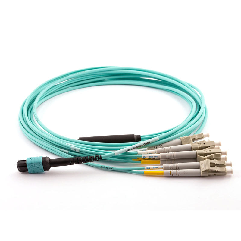 8 Fibers MTP to 4x LC duplex Multimode OM3 Fiber Breakout Cable ...