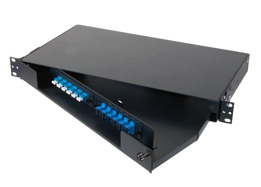 1U 19" Rack-mount Swing Out Panel Fiber Enclosure with 3 LGX slots ...